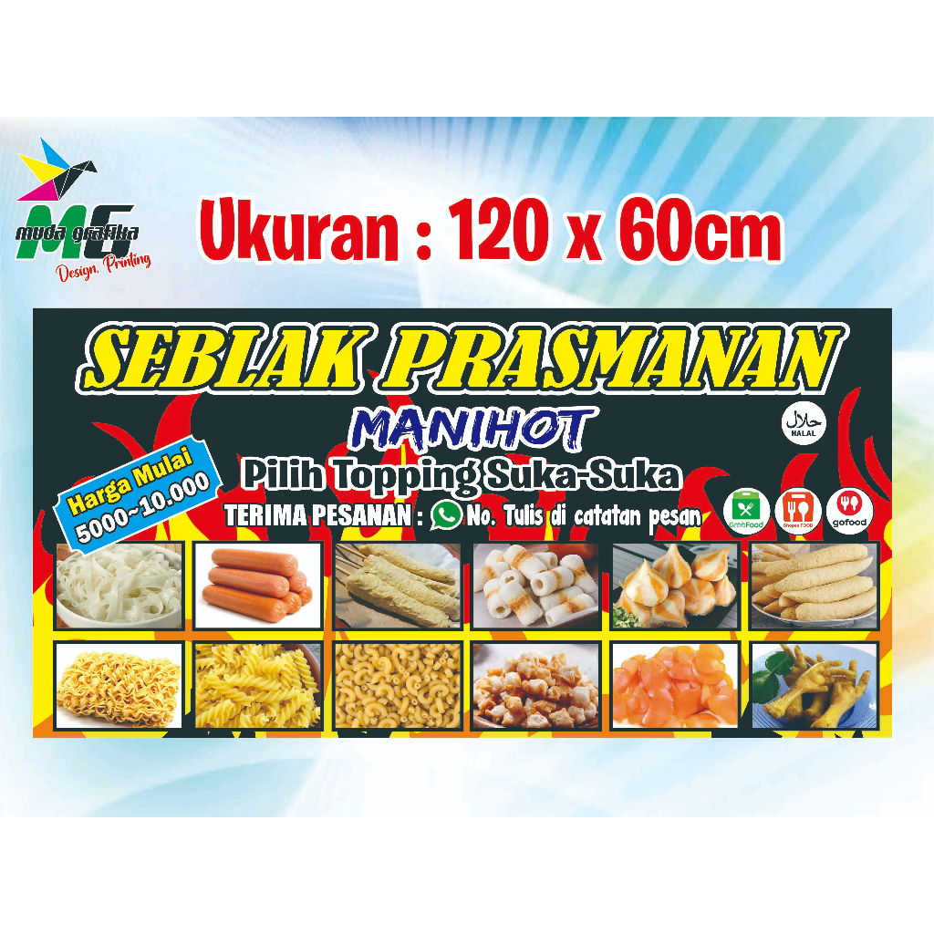 Jual Spanduk/Banner Seblak Prasmanan Uk.120x60 | Shopee Indonesia