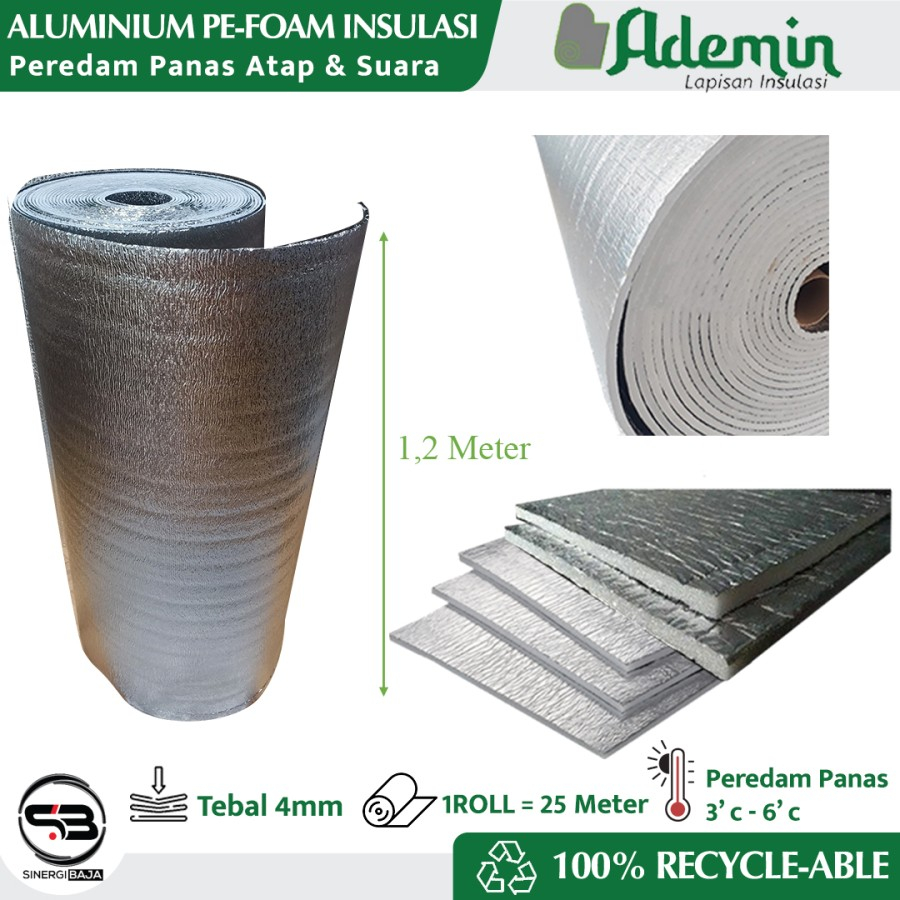 Jual Aluminium Pe Foam Foil Peredam Panas Ademin 120 cm x 1m ECER ...