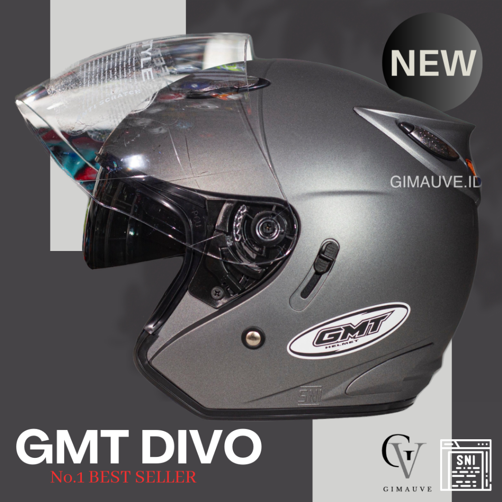 Jual Helm GMT No 1 Helm Half Face GMT Original Double Visor Helm 2 kaca ...