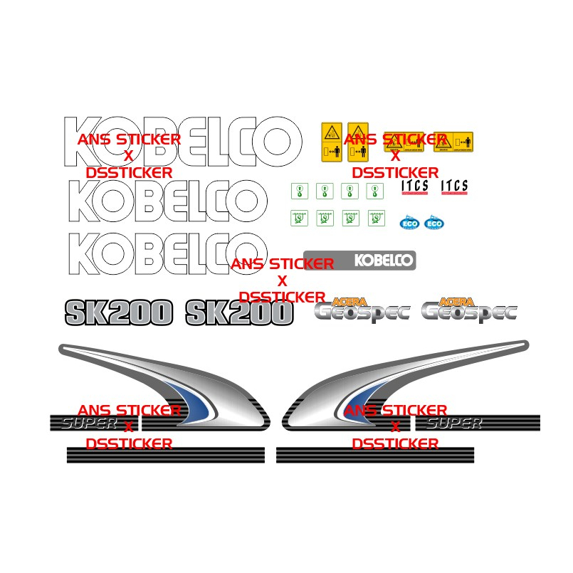Jual Sticker Kobelco SK200-8 Super Stiker Alat Berat Excavator | Shopee ...