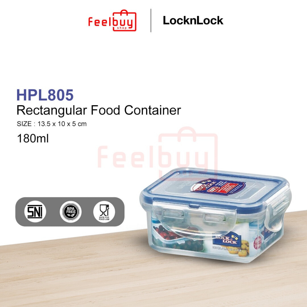 Jual LocknLock Rectangular Food Container 180ml - HPL805 | Shopee Indonesia
