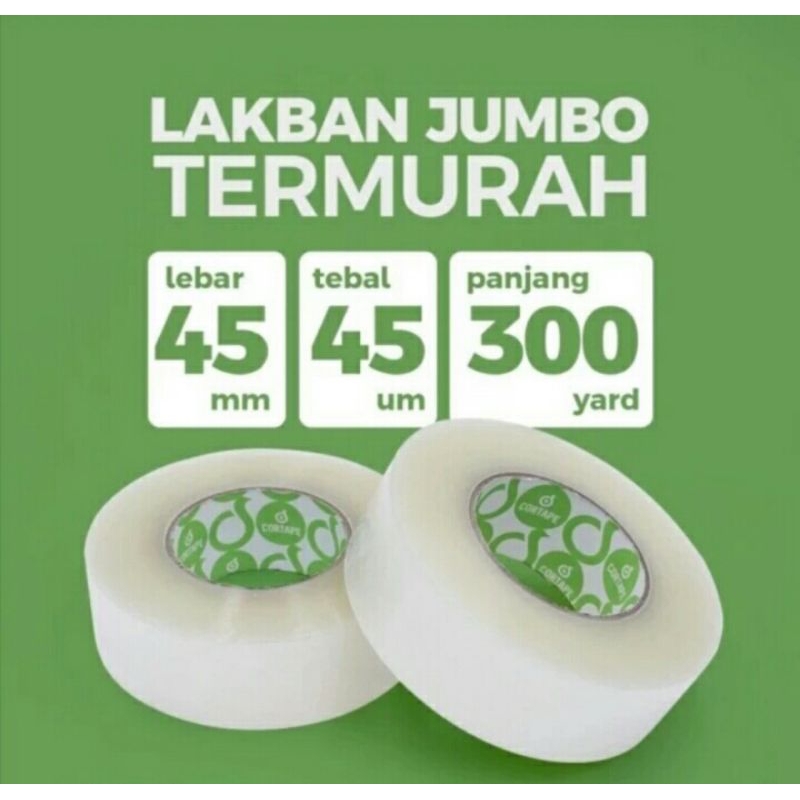 Jual LAKBAN CORTAPE JUMBO KWALITAS PREMIUM ISOLASI TAPE BENING 45X300 ...