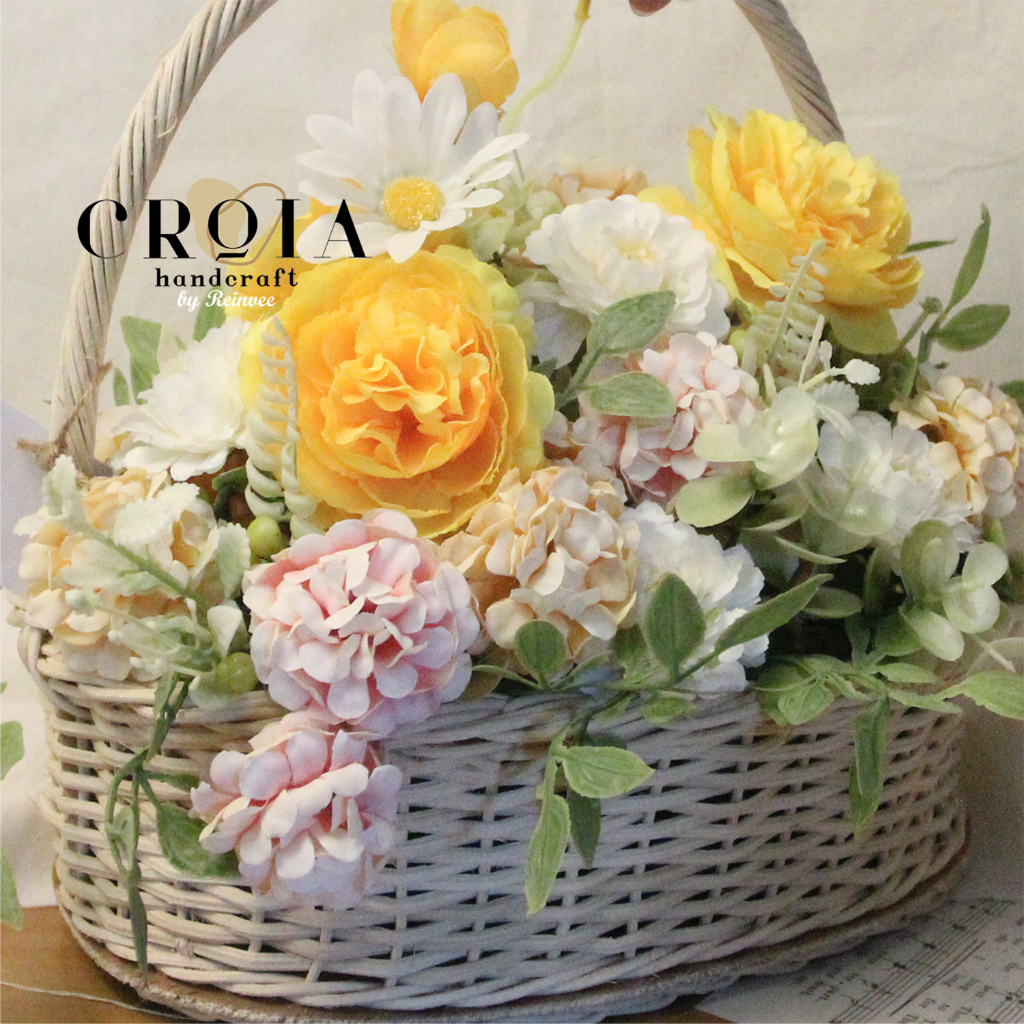 Jual Keranjang bunga artificial palsu warna pastel estetik ucapan ulang ...