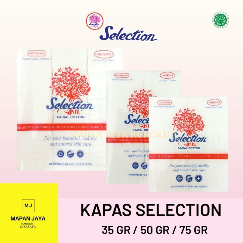 Jual Selection Kapas Kecantikan 35Gr 50Gr 75Gr / Kapas Wajah Selection ...