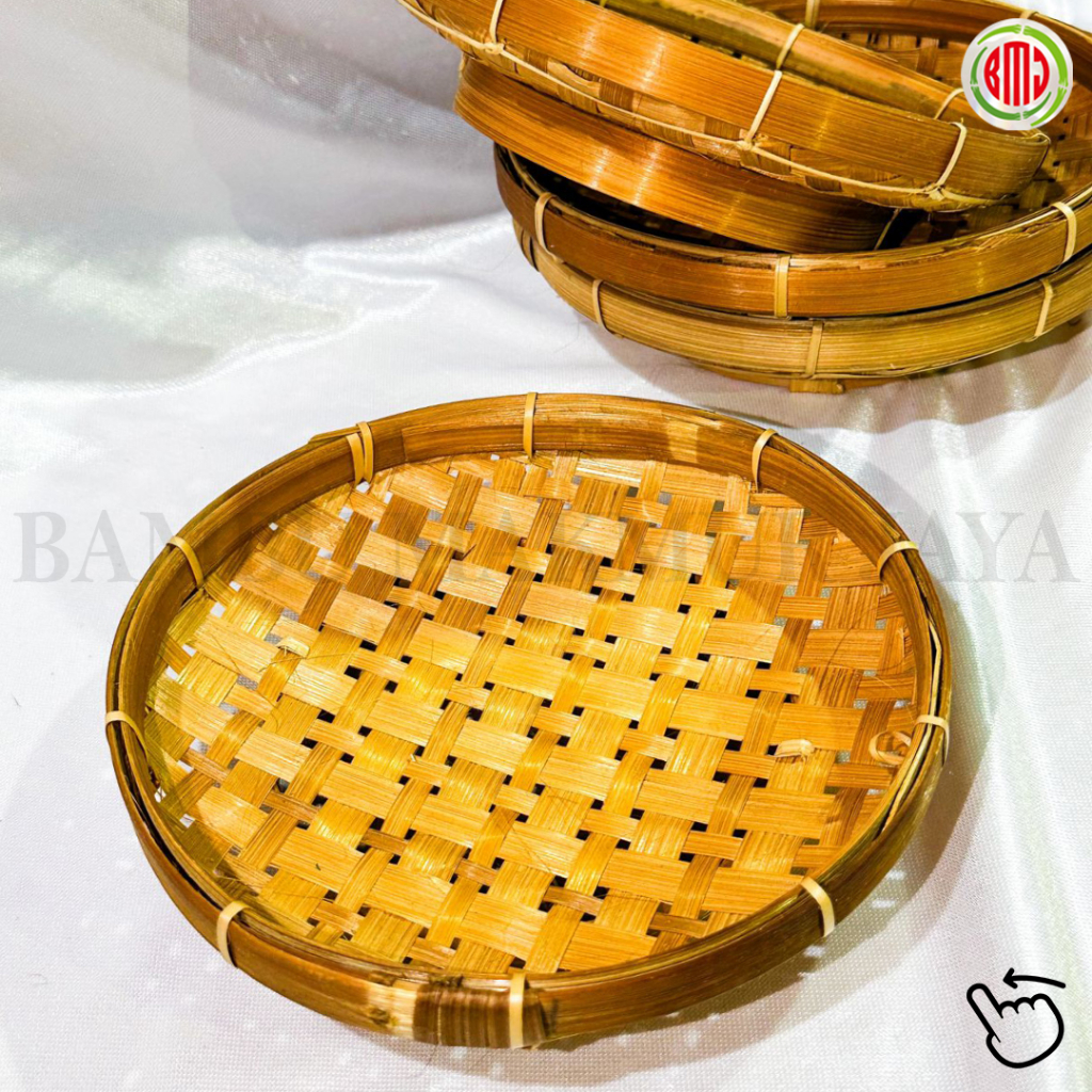 Jual piring bambu tempat lalap anyaman bambu bulat kualitaa premium ...