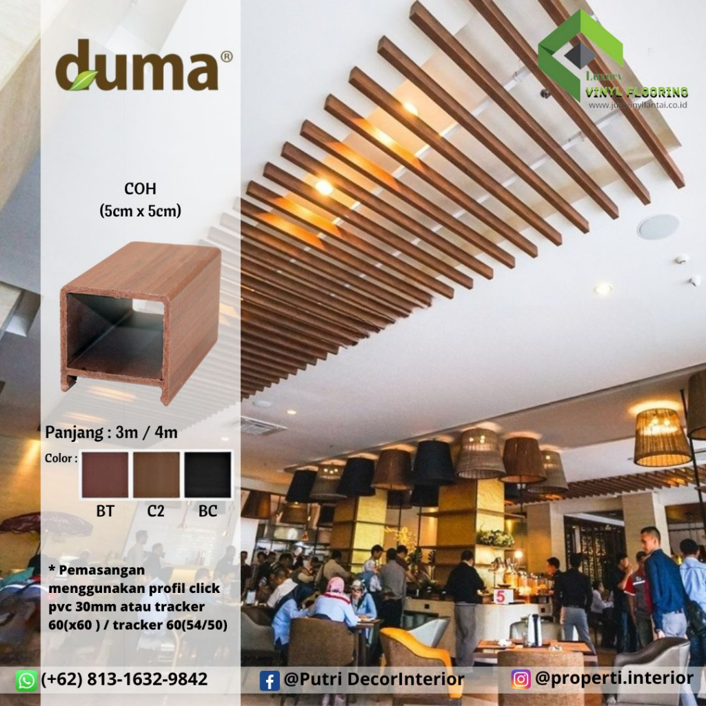 Jual WPC Kisi-kisi Duma COH uk. 5cm x 5cm | Shopee Indonesia