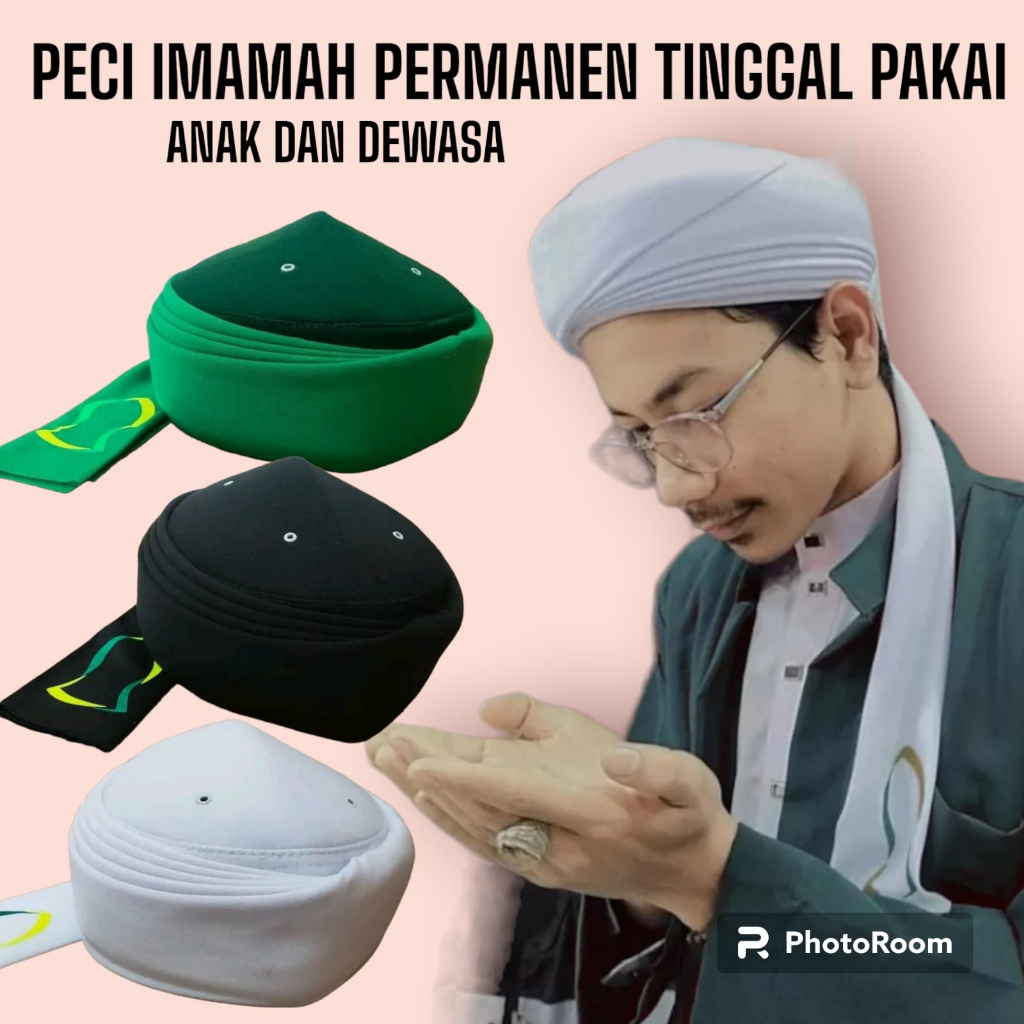 Jual Peci Imamah Permanen Imamah Permanen Sorban Putih Sorban Imamah ...