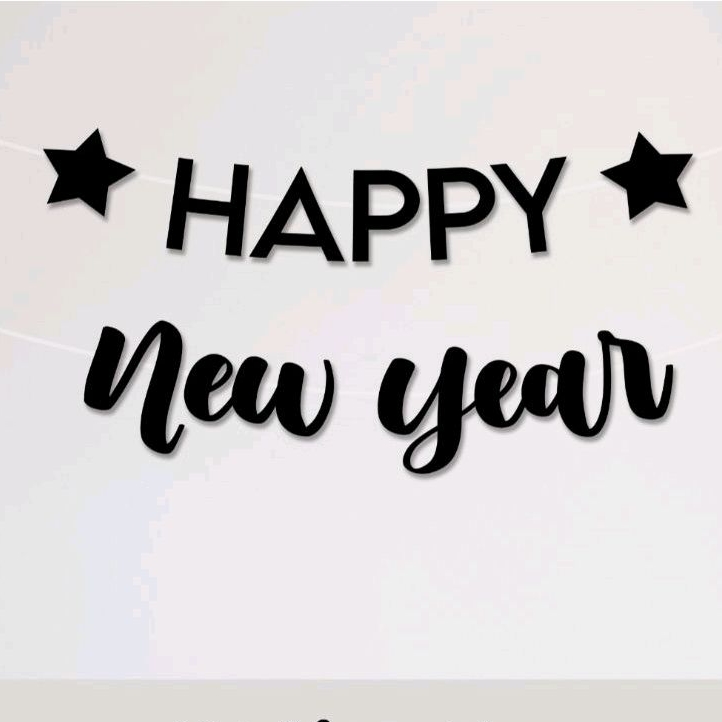 Jual Bunting Text Banner Happy New Year / Selamat Tahun Baru | Shopee ...