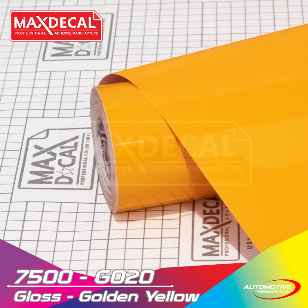 Jual Maxdecal 7500 G020 Glosy Golden Yellow, Color Vinyl Series Sticker, Roll 45cm x 15m ...