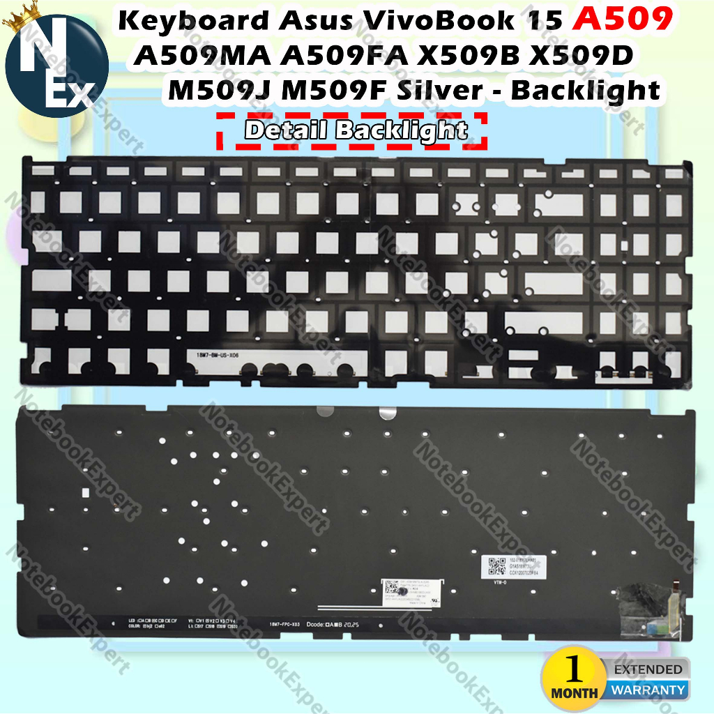 Jual Keyboard Asus VivoBook 15 A509 A509MA A509FA X509B X509D Silver ...