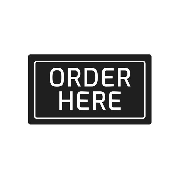 Jual Sign Stiker Order Here Sign Sticker Rambu Order Disini Hitam Rambu ...