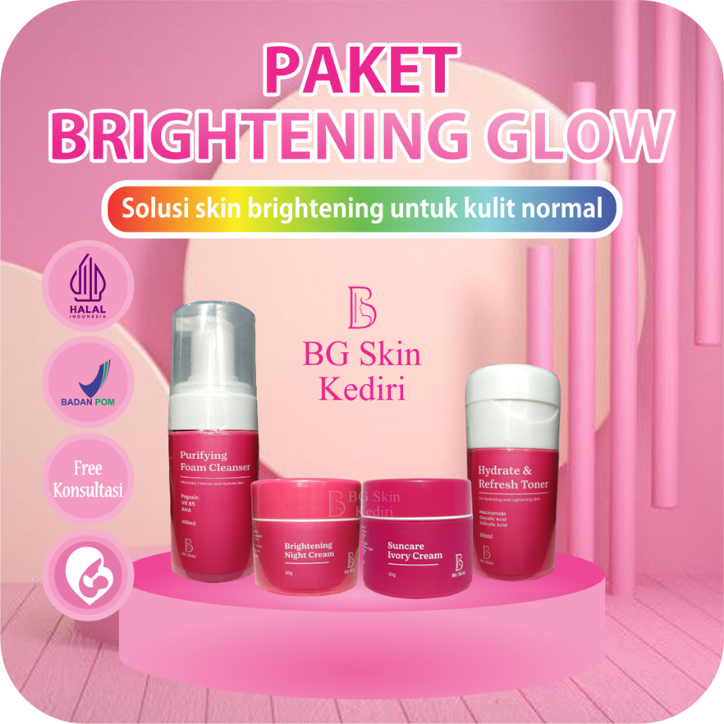 Jual PAKET BRIGHTENING NORMAL SENSITIF / BRIGHTENING GLOW / BG SKINCARE ...