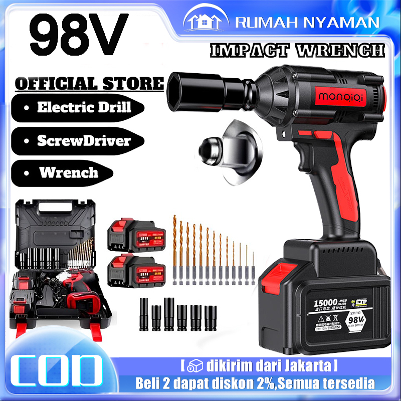 Jual PROMO!!! Bor impek pembuka baut motor Cordless Impact Wrench high ...