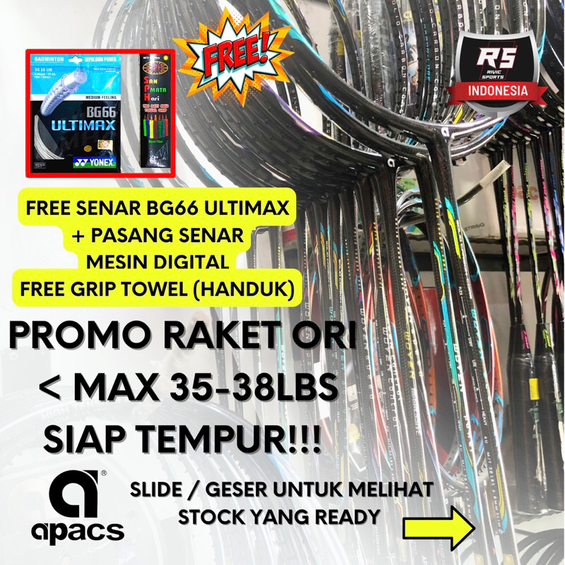 Jual RAKET APACS WOVEN, IMPERIAL, INVANDER 5000, LETHAL LIGHT POWER ...