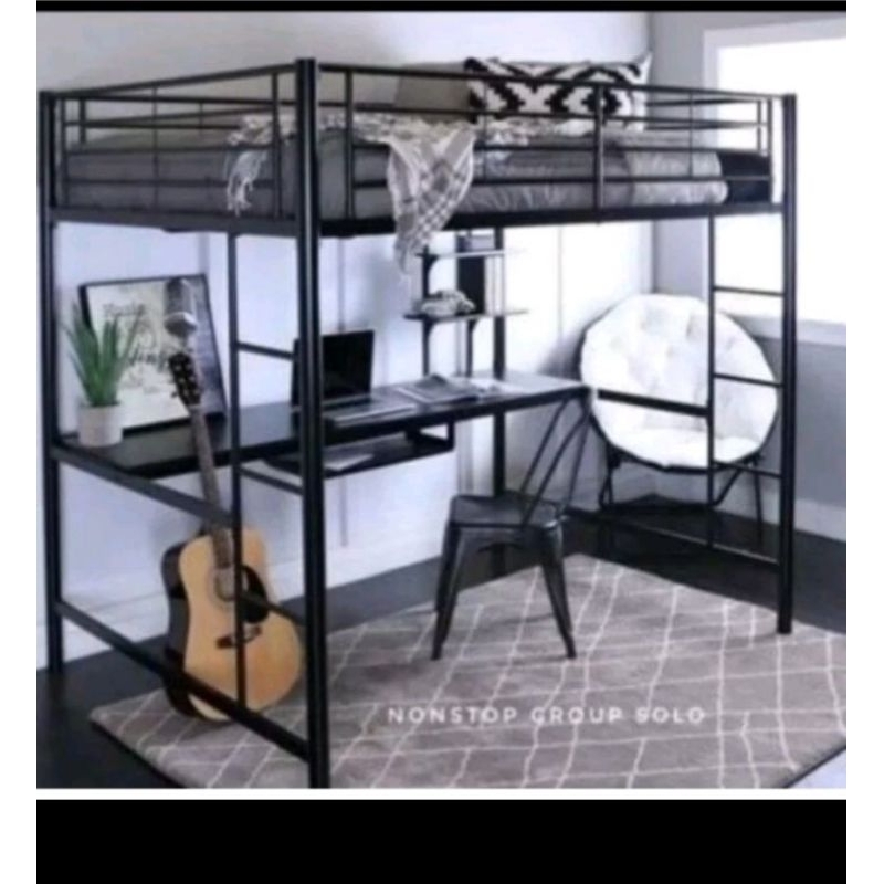 Jual ranjang besi tingkat modern tangga simple ukuran 180x200 | Shopee ...