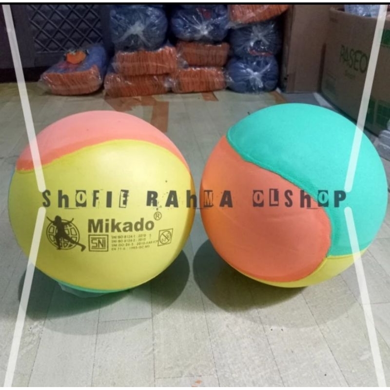 Jual (1 pcs) Bola Plastik Spons Voli Basket Anak Mikado 3 Warna ...