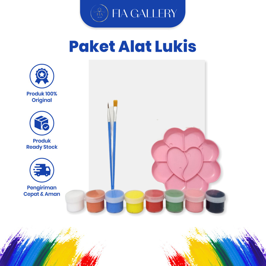 Jual Paket Alat Lukis Anak Lengkap 1 Set 20x30 cm Peralatan Melukis Kuas Cat Air Minyak Warna ...