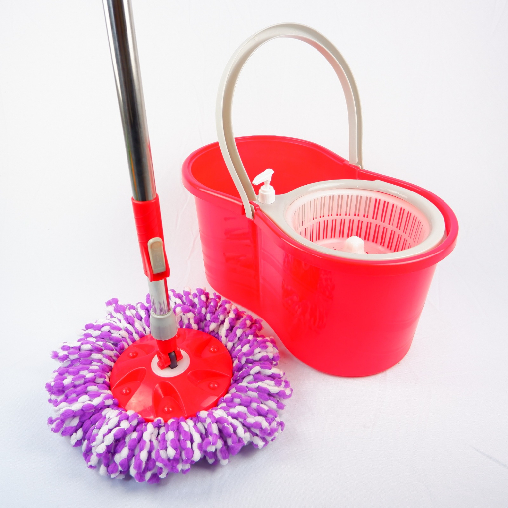 Jual Alat Pel Spin Mop 360 Merah Kualitas Bolde / Super Spin Mop ...