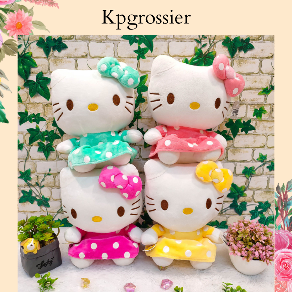 Jual Boneka Hello Kitty Lucu Import Baju Warna Hijau Kuning Pink ...