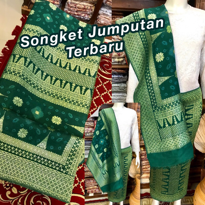 Jual Songket Jumputan Hijau terbaru/Songket khas palembang/Songket ...