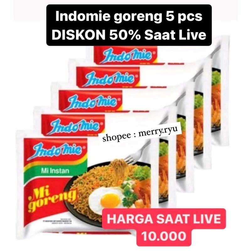 Jual indomie goreng isi 5 pcs | DISKON 50% Saat Live | mie instant ...