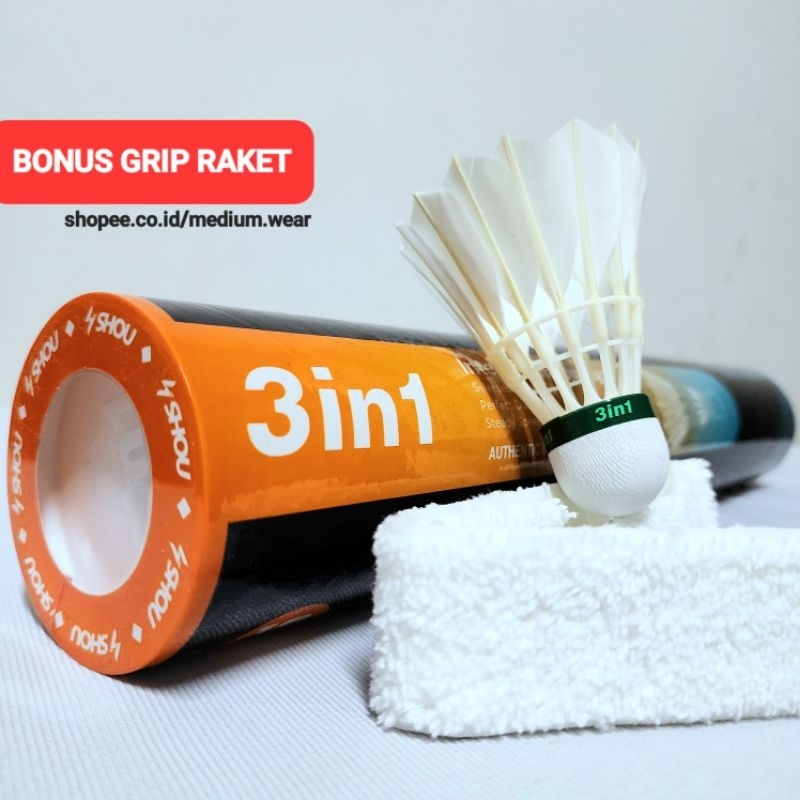 Jual SHUTTLECOCK SHOU 3IN1 / COCK BADMINTON SHOU 3in1 | Shopee Indonesia