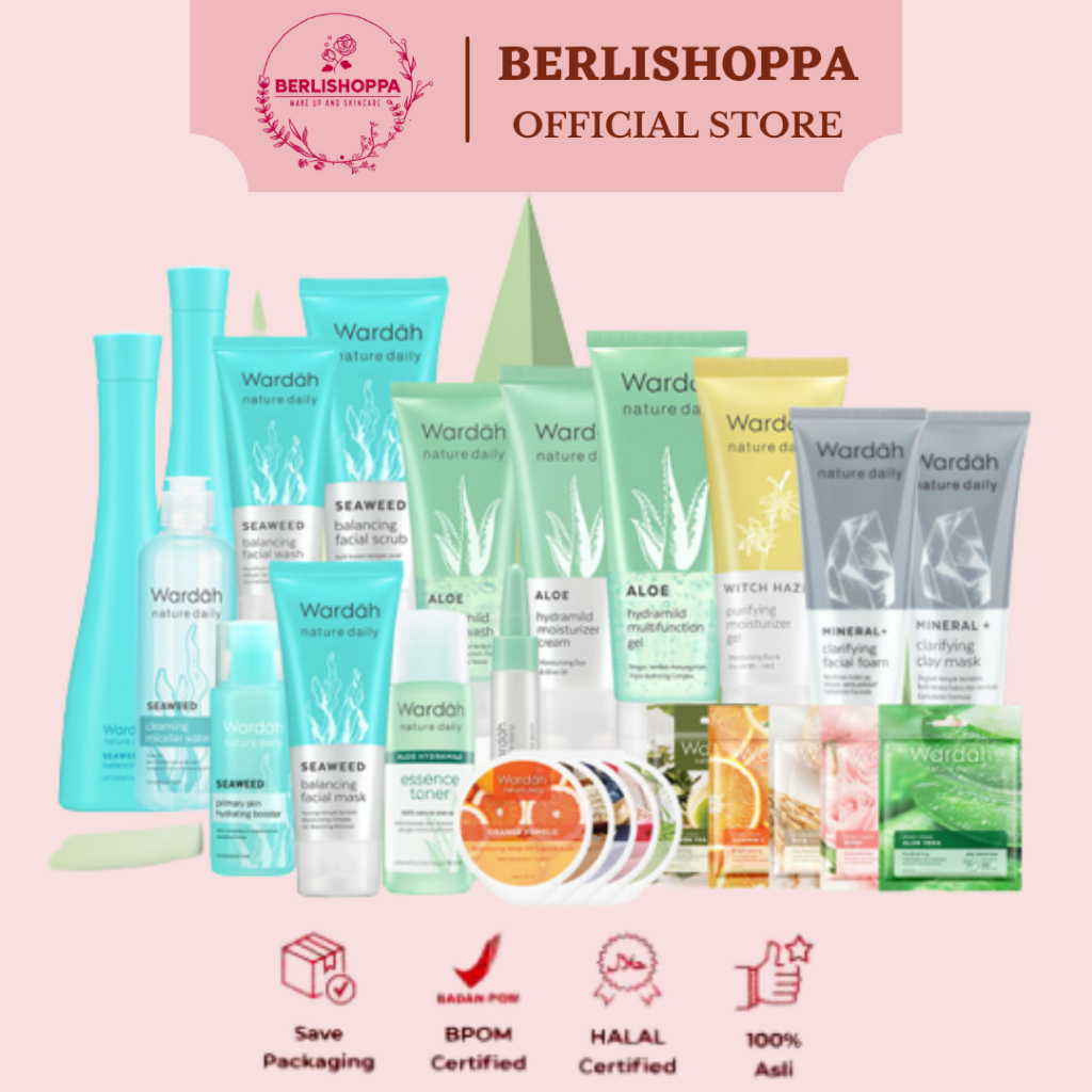 Jual WARDAH Nature Daily Seaweed / Aloe Vera Hydramild SERIES | Facial ...