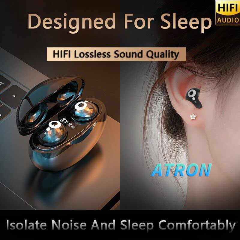 Jual ATRON S800 Sleeping TWS Bluetooth 5.3 Earphones HiFi Game Earbuds Touch Control Noise ...