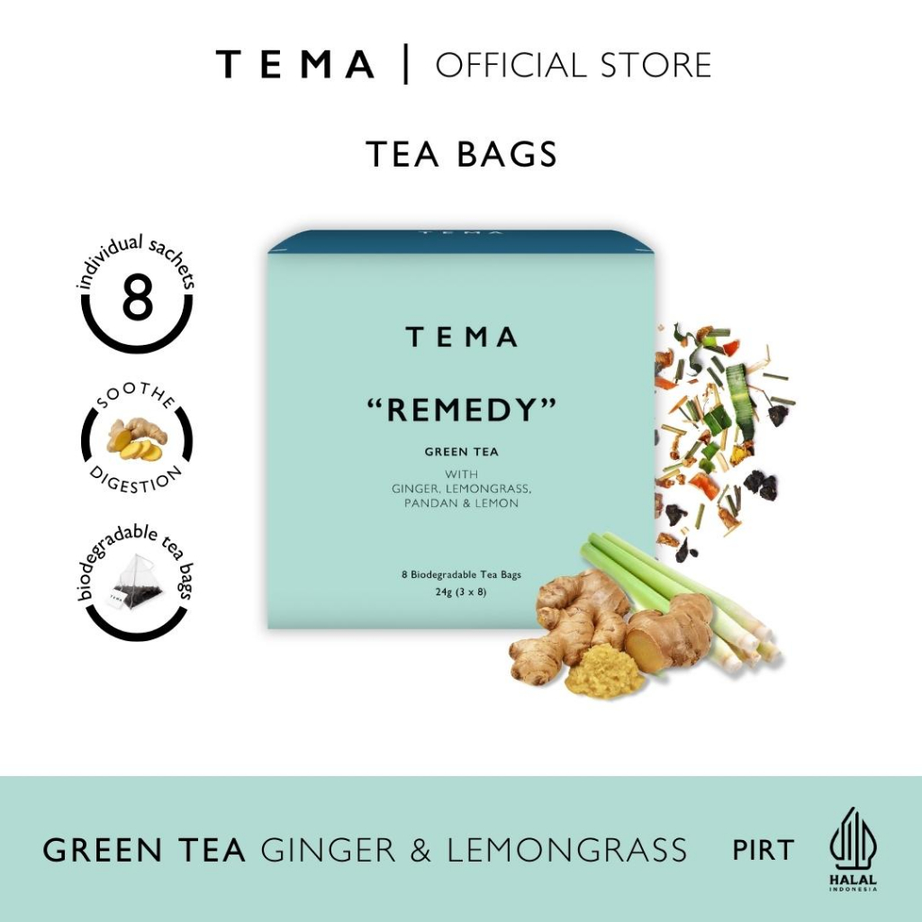 Jual Remedy - Lemongrass Ginger Tea - TEMA Tea Bags - 8 Sachet | Shopee ...