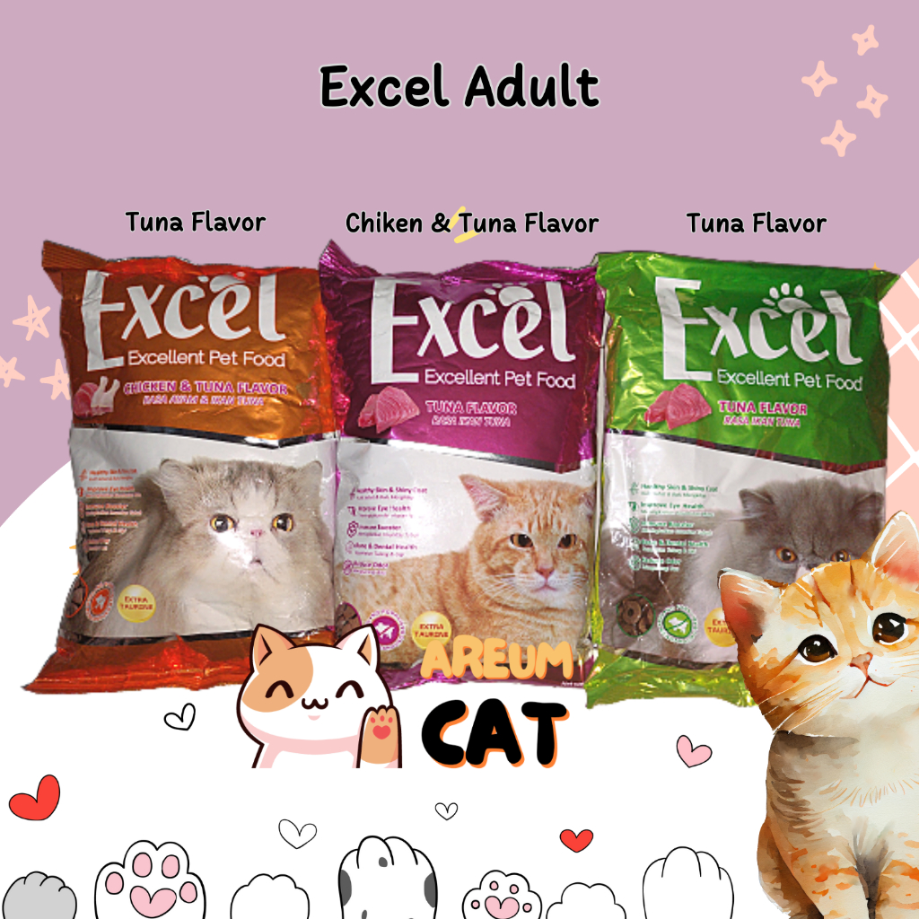 Jual Dry Food Excel Adult 500g | Kemasan Freshpack | Kiblbes Segitiga ...