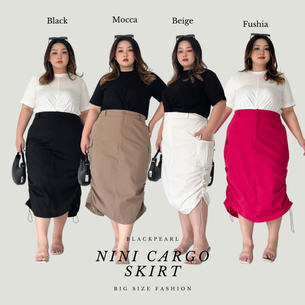 Jual Nini Rok Cargo Jumbo Big Size | Rok Midi plus size cargo Korean ...