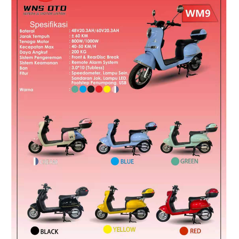Jual Motor Listrik WF6-2 (WM9) WNS OTO Motor Listrik Speedometer ...