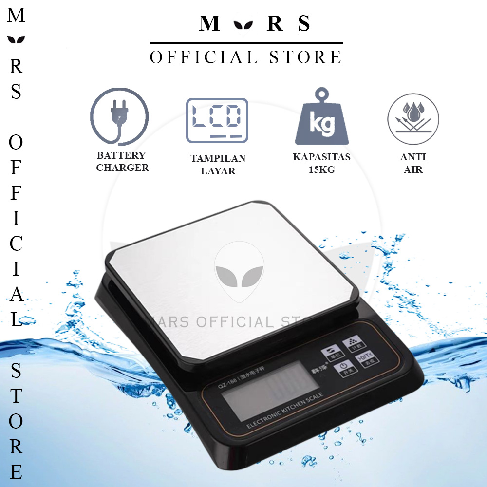 Jual QZ-157A Timbangan Dapur Waterproof Electronic Kitchen Scale 15 Kg ...