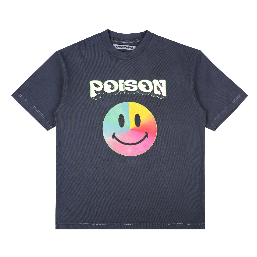 Jual POISON FOREVER SMILEY OVERDYED HEAVYWEIGHT TEE DARK GREY 310GSM ...
