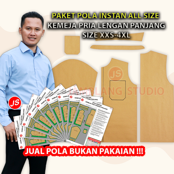 Jual Paket Pola Instan All size Kemeja Pria Lengan Panjang | Pola Semua Ukuran XXS-4XL | Shopee ...