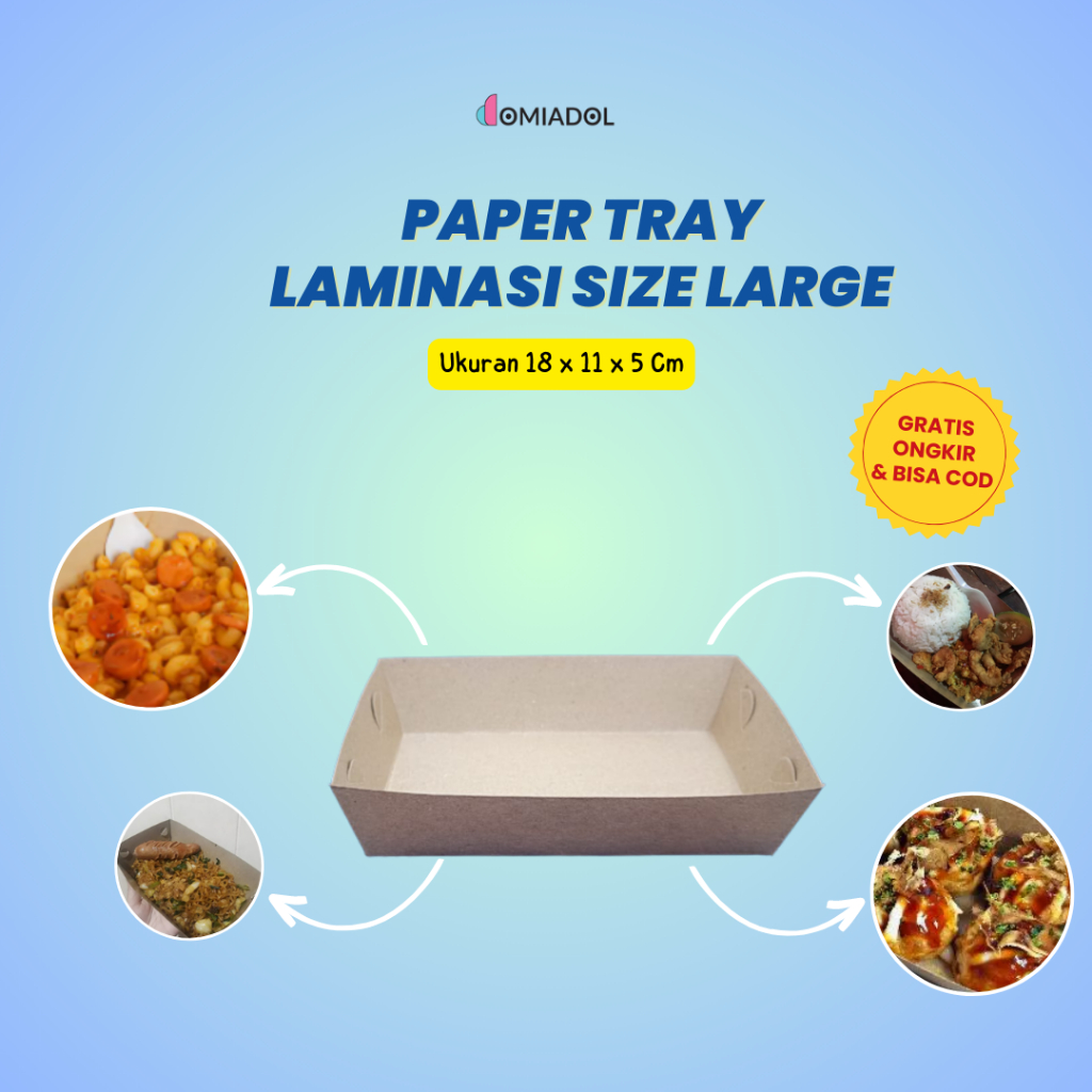 Jual Ecer - Paper Tray Large Bahan Kraft Full Laminasi - Ukuran 18 x 10 ...