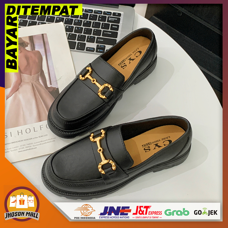 Jual JM Sepatu Slip On Wanita Fashion Korea Sandal Docmart Loafers ...