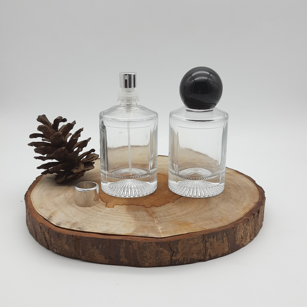 Jual BOTOL PARFUM 50ML BENING / CLEAR TEBAL - TUTUP HITAM BULAT - SPRAY ...