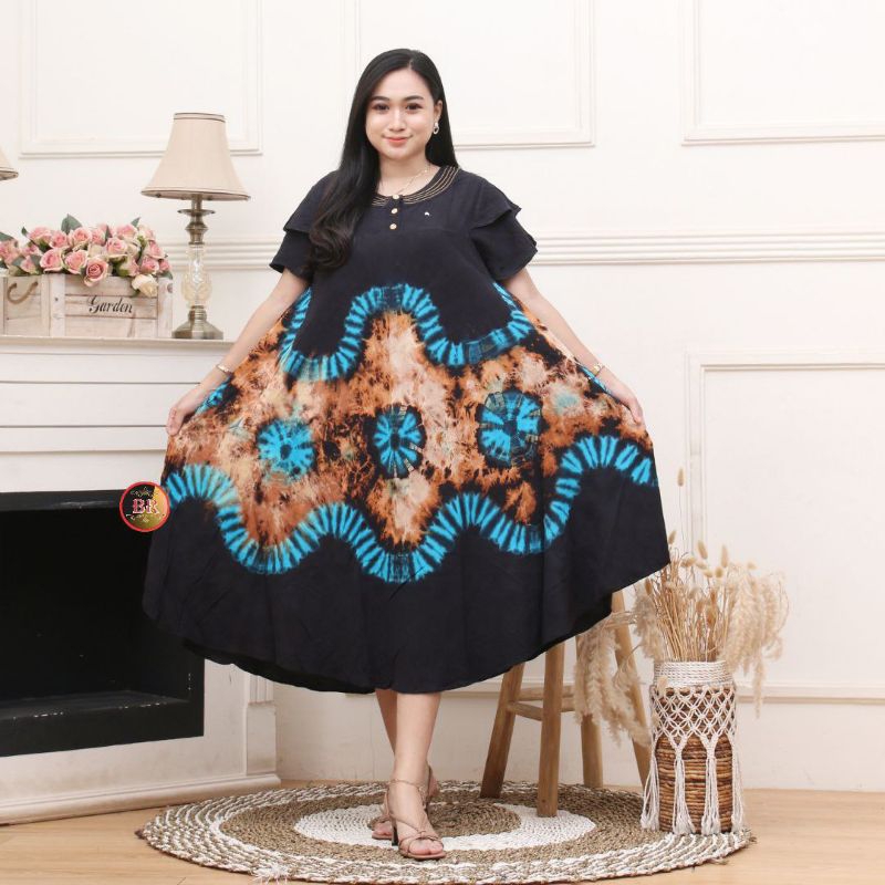 Jual Daster viral batik biru hijau maroon pink busui kancing depan ...