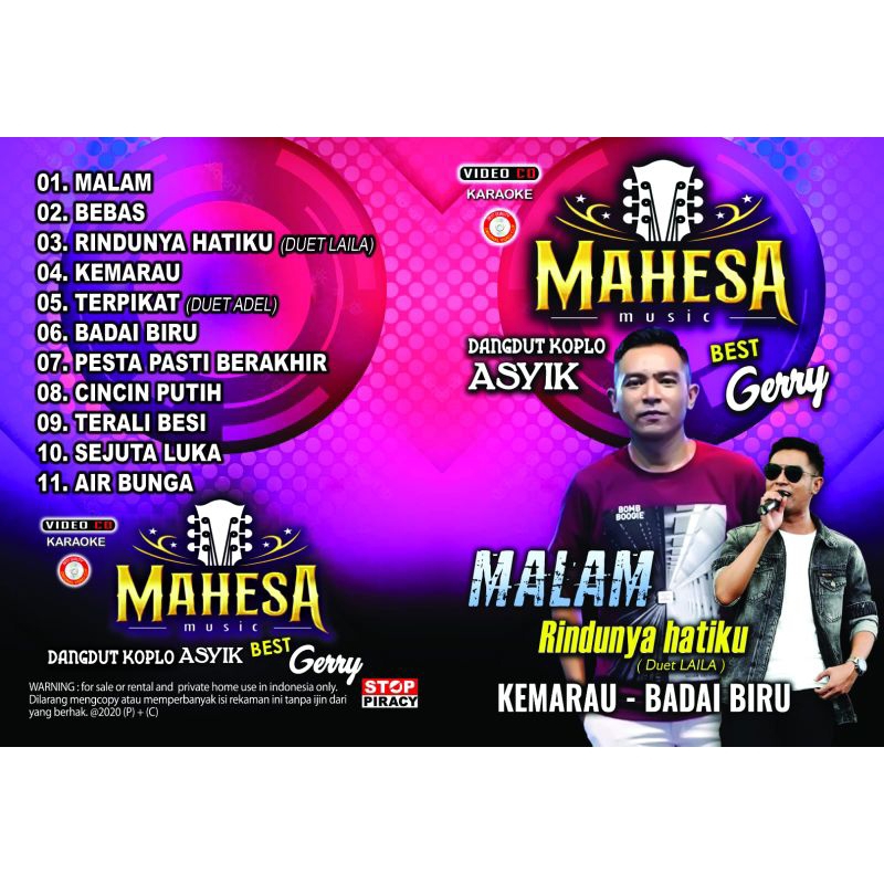Jual KASET VCD DVD KARAOKE BEST GERRY MAHESA MALAM | Shopee Indonesia