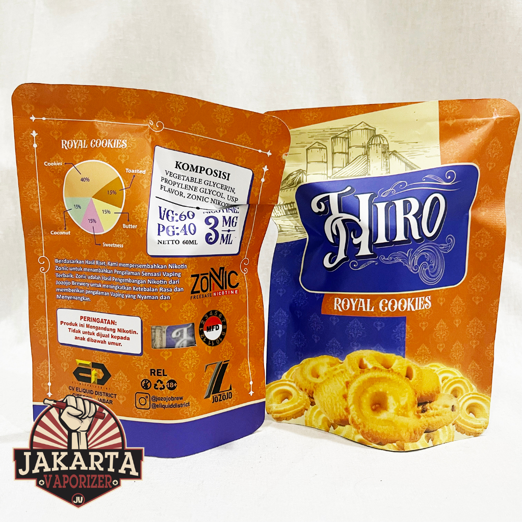 Jual HIRO V2 ROYAL COOKIES 60ML 3MG 6MG BY JOZOJO BREW | Shopee Indonesia