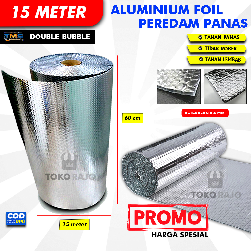 Jual (1 ROLL = 15 meter) Alumunium Foil Peredam Panas Atap Rumah ...