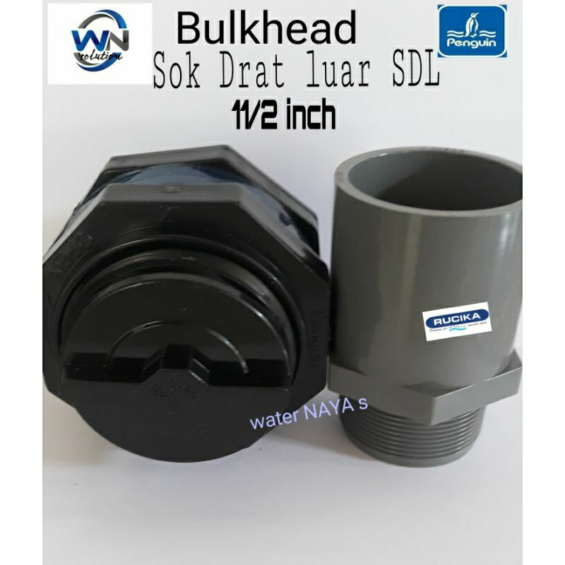 Jual Bulkhead Mur Toren +Sok Drat luar SDL 1 1/2 inch | Shopee Indonesia