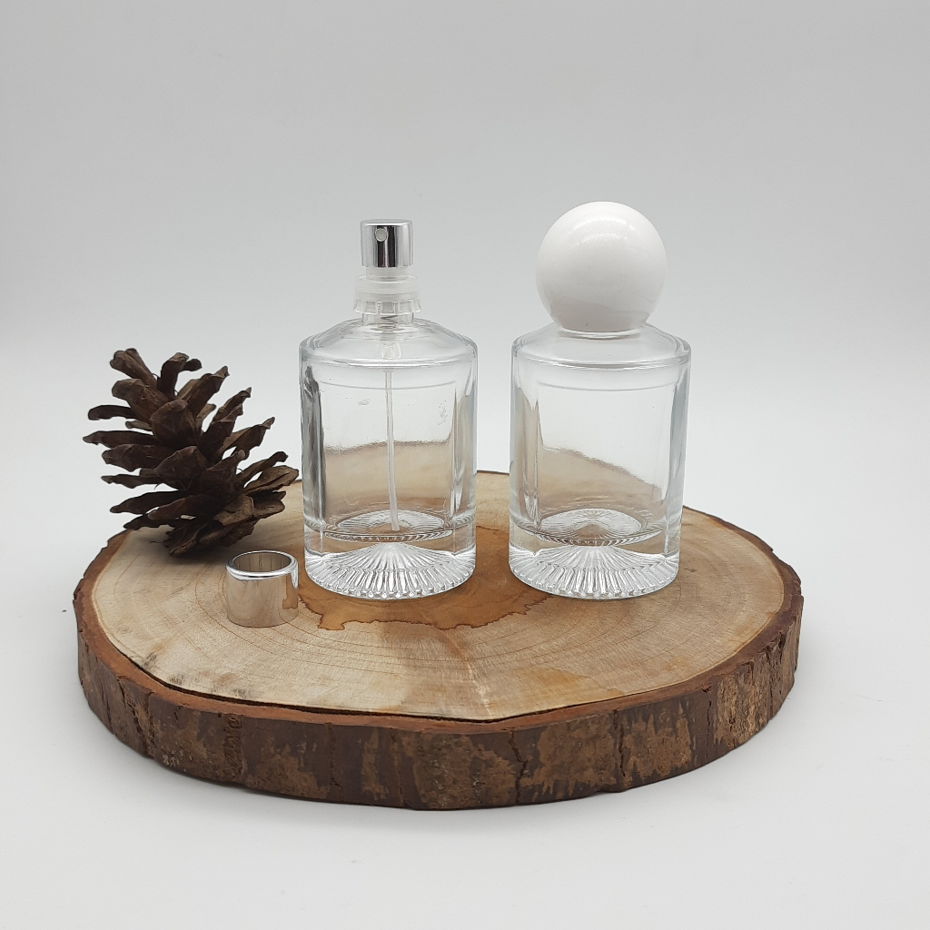 Jual BOTOL PARFUM 50ML BENING / CLEAR TEBAL - TUTUP PUTIH BULAT - SPRAY ...