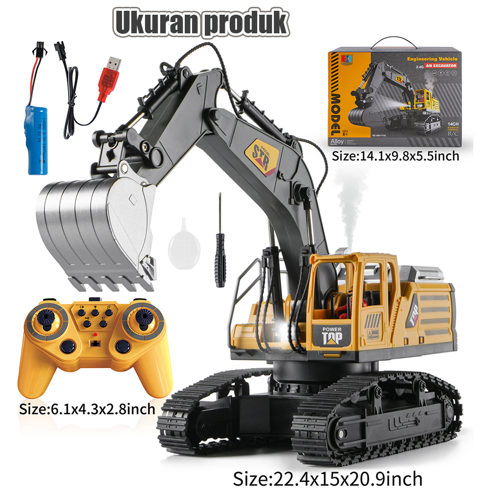 Jual Tatajoy 1:14 Mainan Excavator Remote Control Besar 14Channel ...