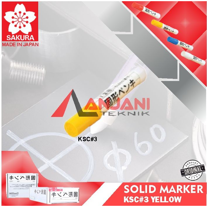 Jual SAKURA SOLID STEEL MARKER YELLOW SPIDOL PERMANEN PENANDA BESI ...