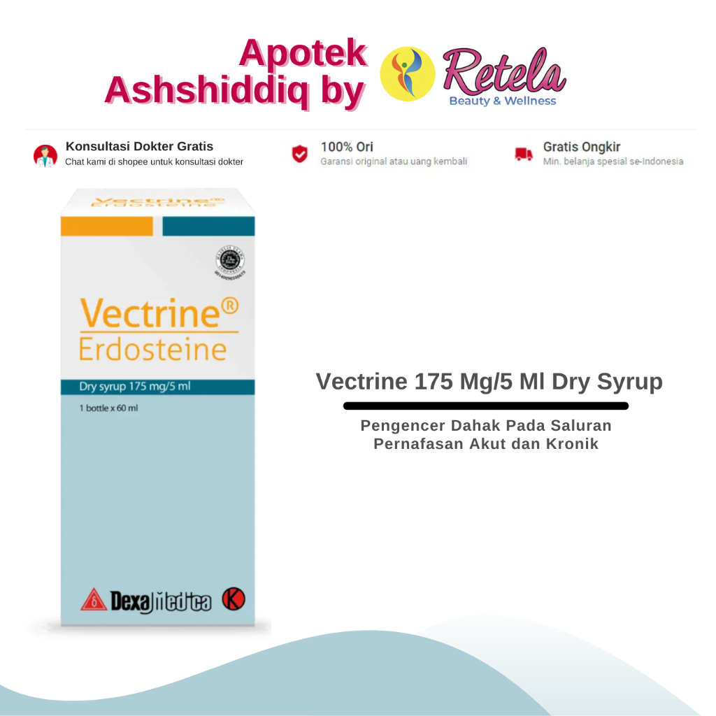 Jual Vectrine 175 Mg/5 Ml Dry Syrup / Erdosteine / Pengencer Dahak Pada ...