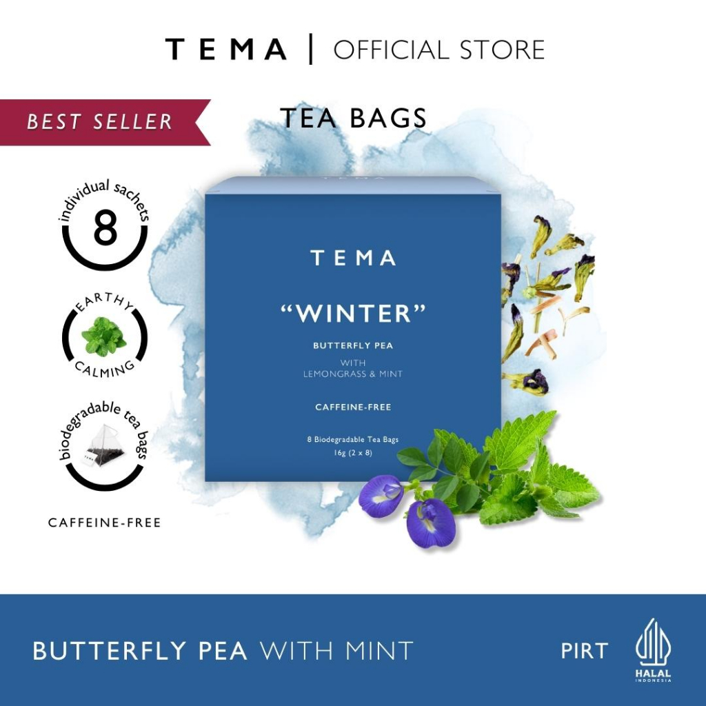 Jual Winter - Butterfly Pea Blue Tea - TEMA Tea Bags - 8 Sachet ...