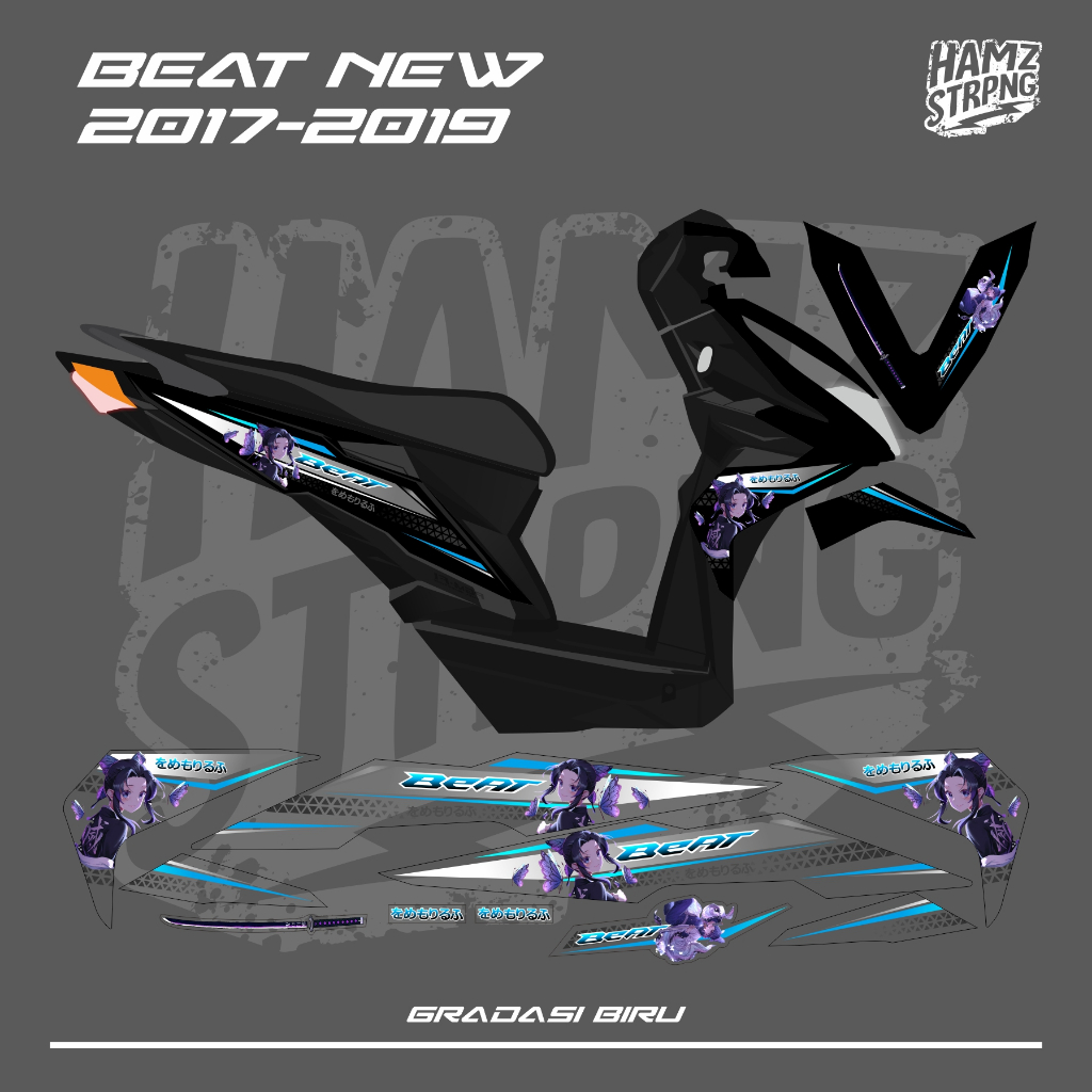 Jual Striping Transparan Beat New ESP Demon Slayer Shinobu Custom ...