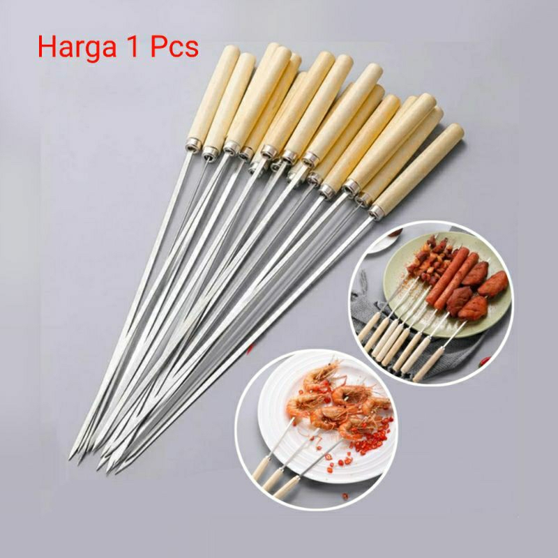 Jual Tusuk Sate Stainless Tusukan Besi Panggangan Sate BBQ Skewer ...